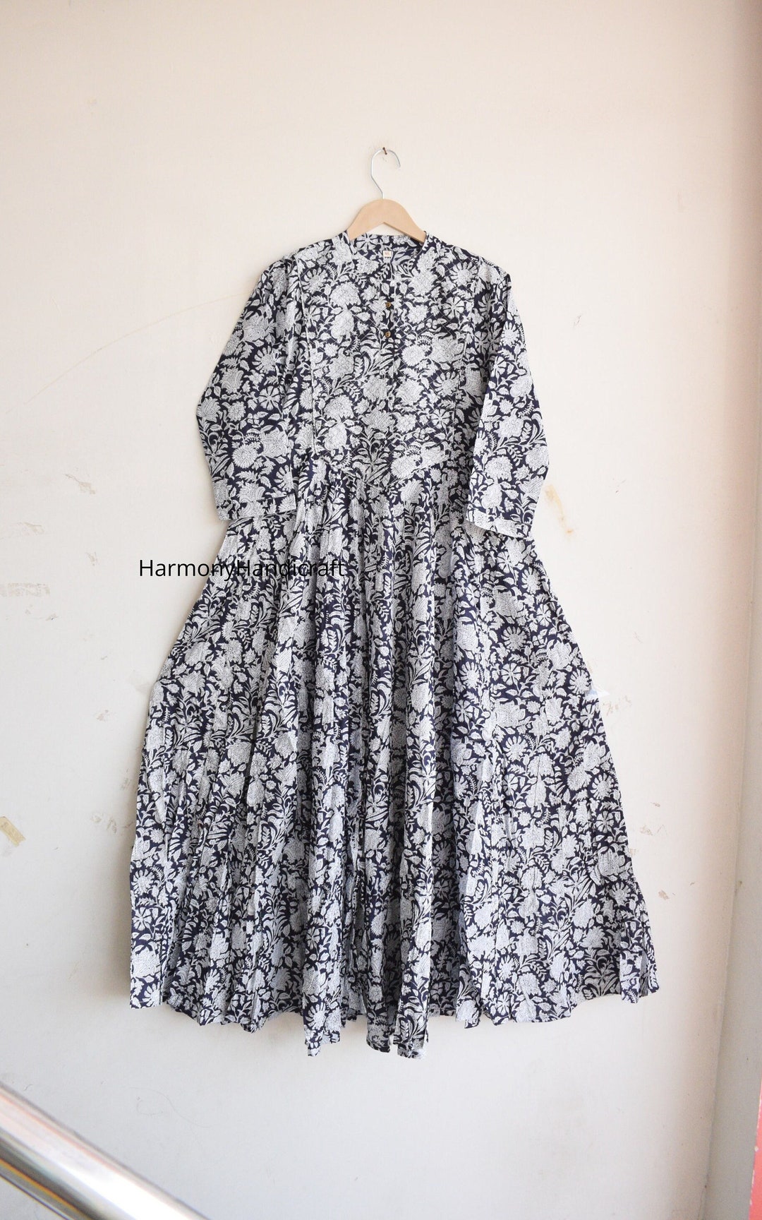 Cotton Block print dress, Cotton Ruffle dress,Cotton tier dress ...