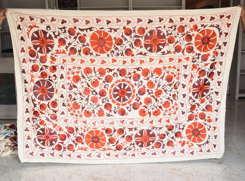 Suzani Throw Suzani Hand Embroidery Bedspread Suzani Wall - Etsy