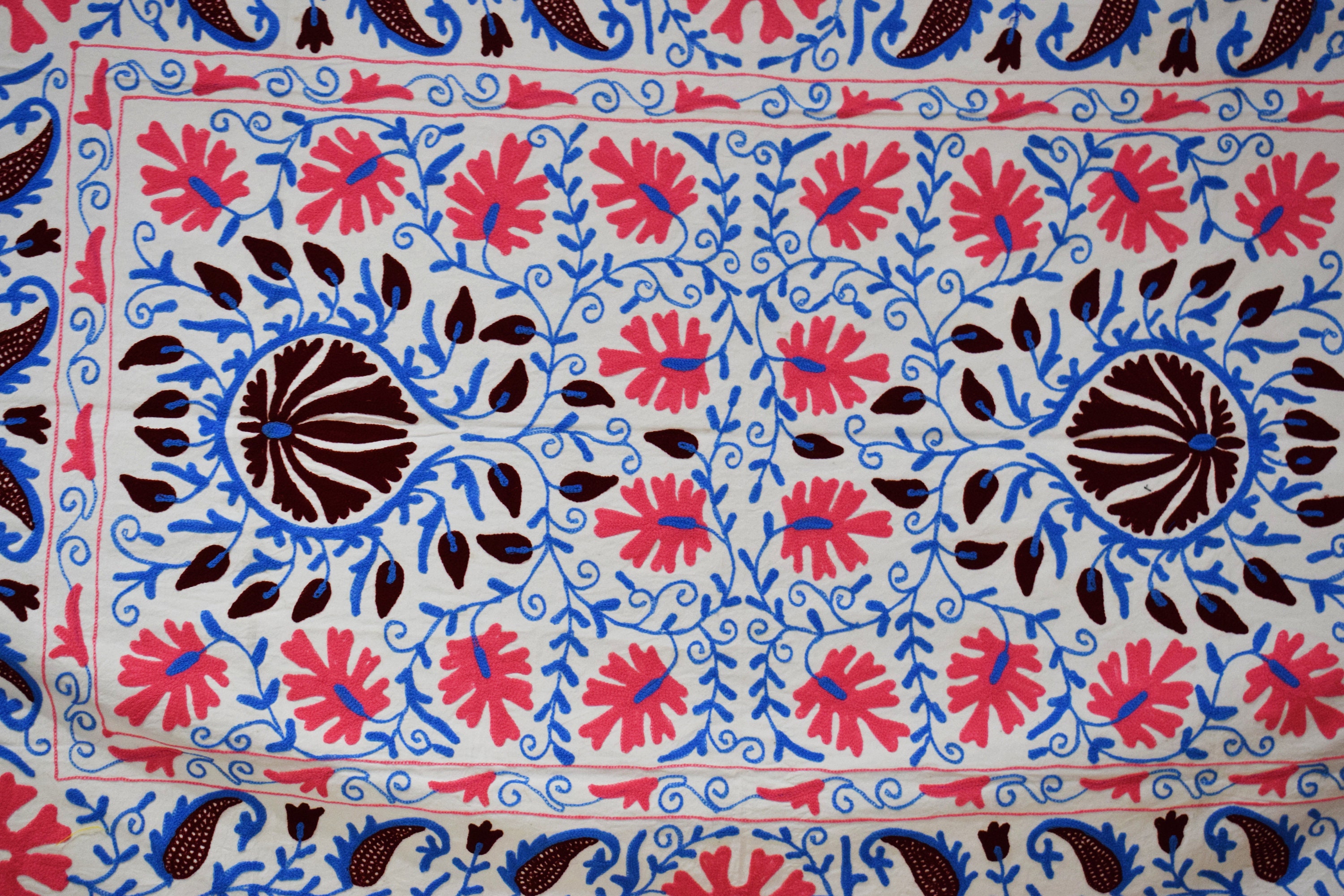 Suzani Throw Suzani Embroidery Suzani Bedspread Suzani Wall - Etsy