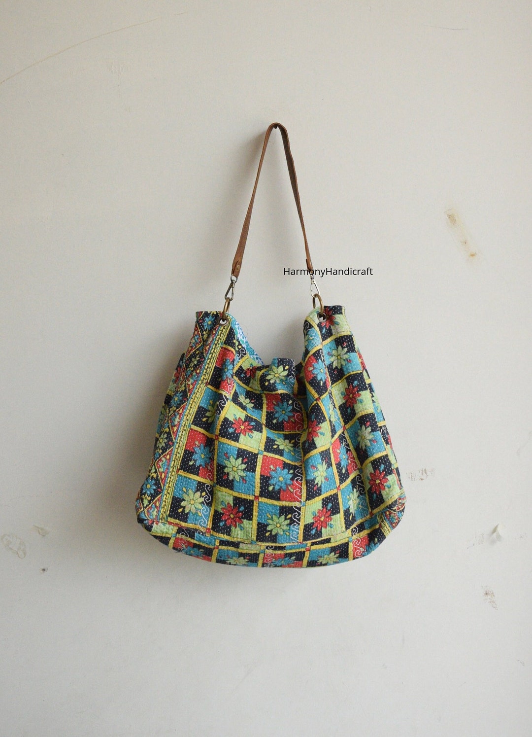 Kantha Shoulder Bag, Kantha Tote Bag, Handmade Bag, Cotton Kantha Bag ...