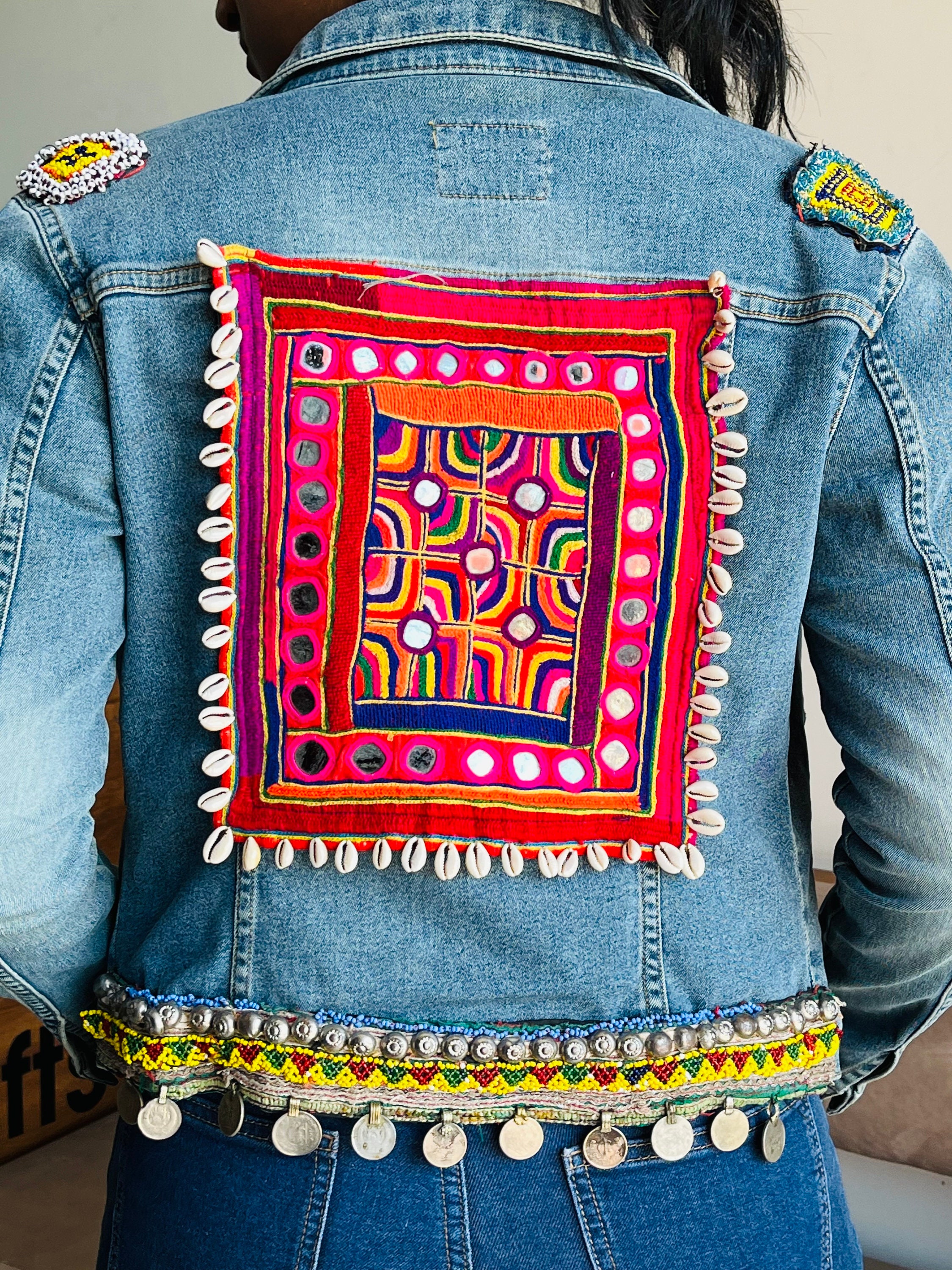 Boho Denim Jacket Jean Jacket Embroidery Denim Jacket - Etsy