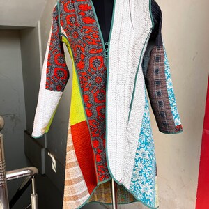 Vintage Kantha Kimono, Indian Handmade Kantha Quilted Jacket, Kantha Kimono Jacket, Cotton ...