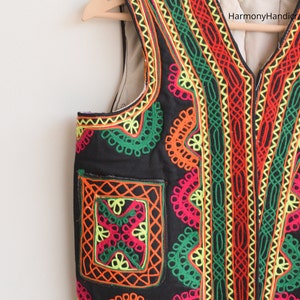 Vintage Afghan Vest, Vintage Afghani Jacket, Banjara Vest, Hand ...