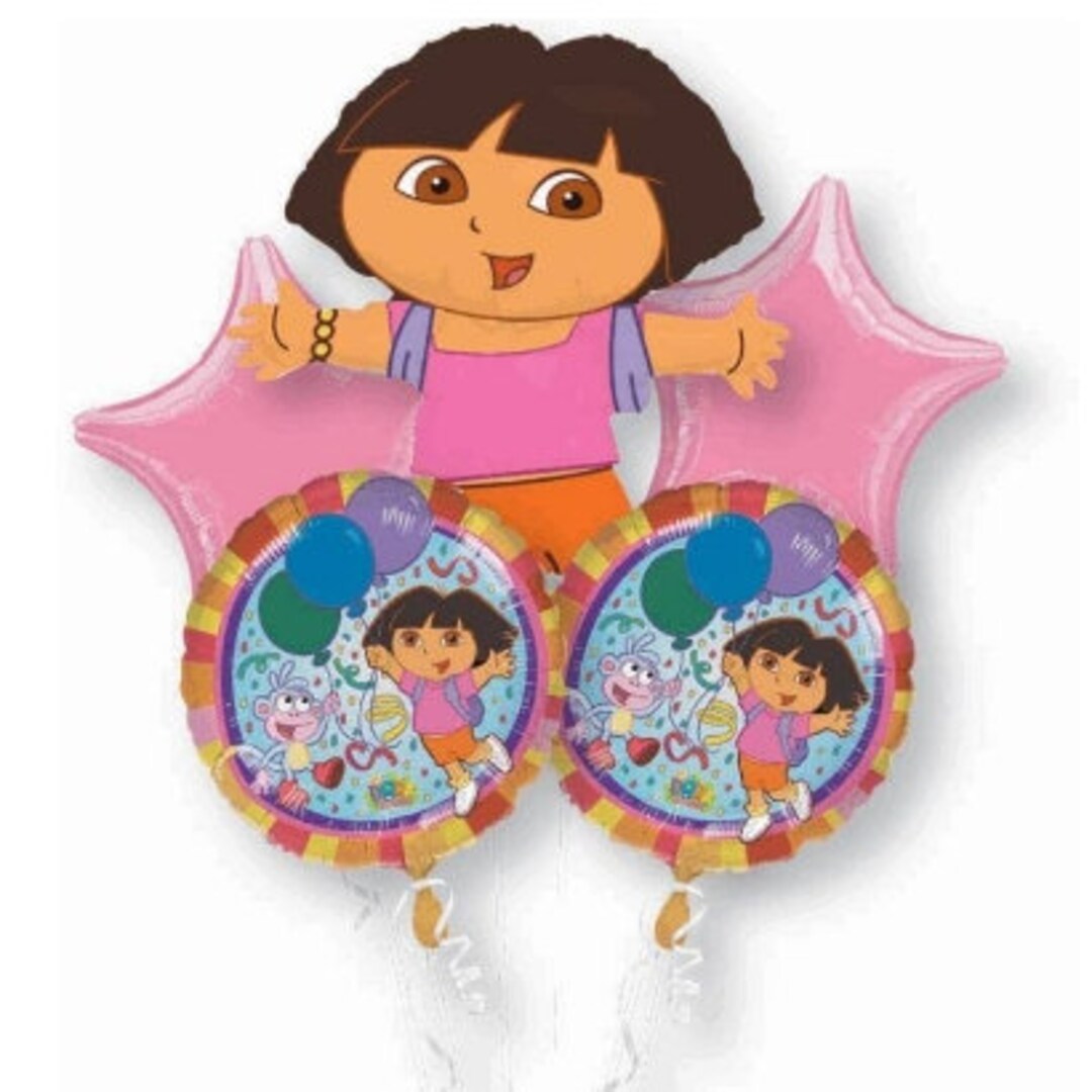 Dora the Explorer Happy Birthday Bouquet of Mylar Foil Balloons - Etsy ...