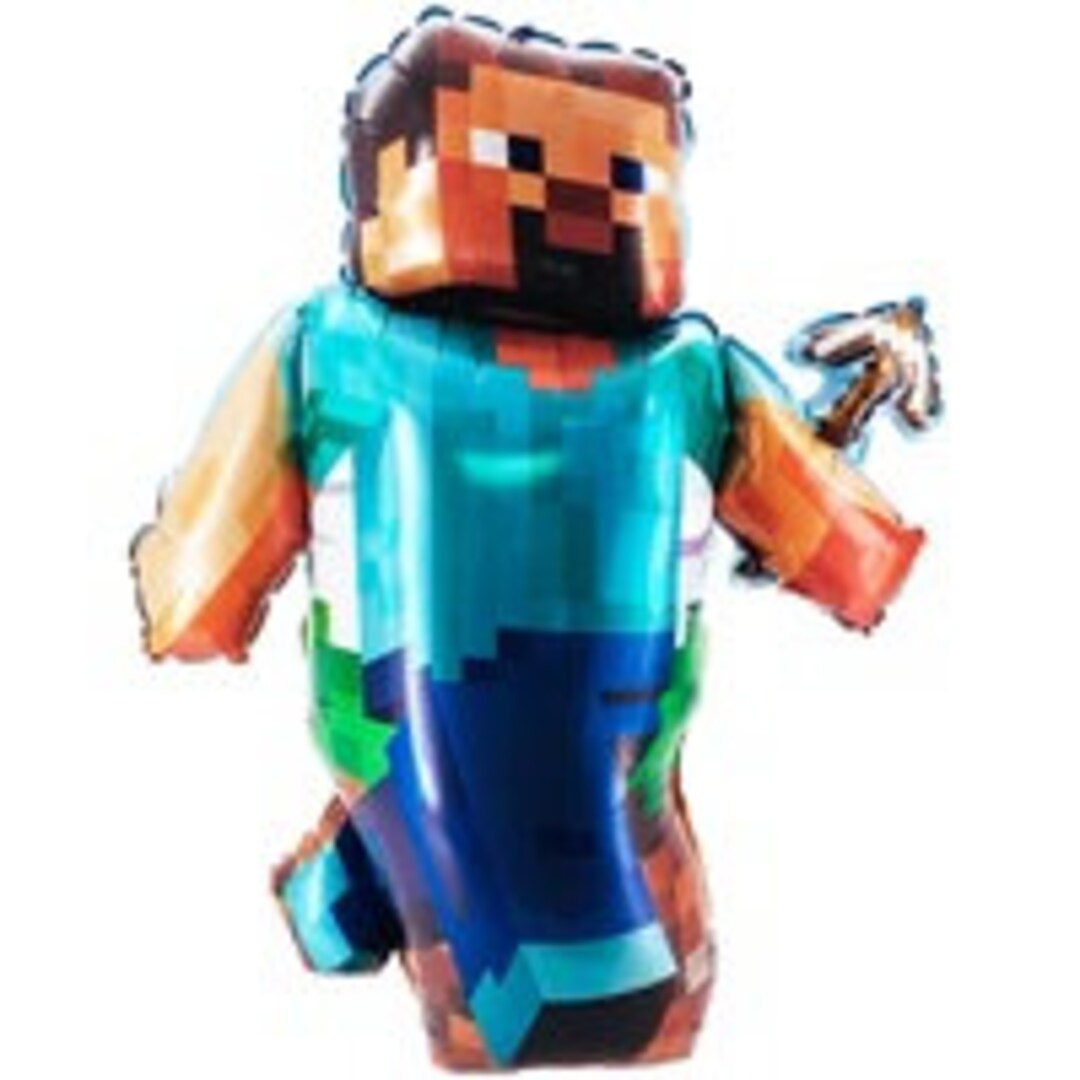 Minecraft Pixel Steve Video Game Party Balloons - Etsy