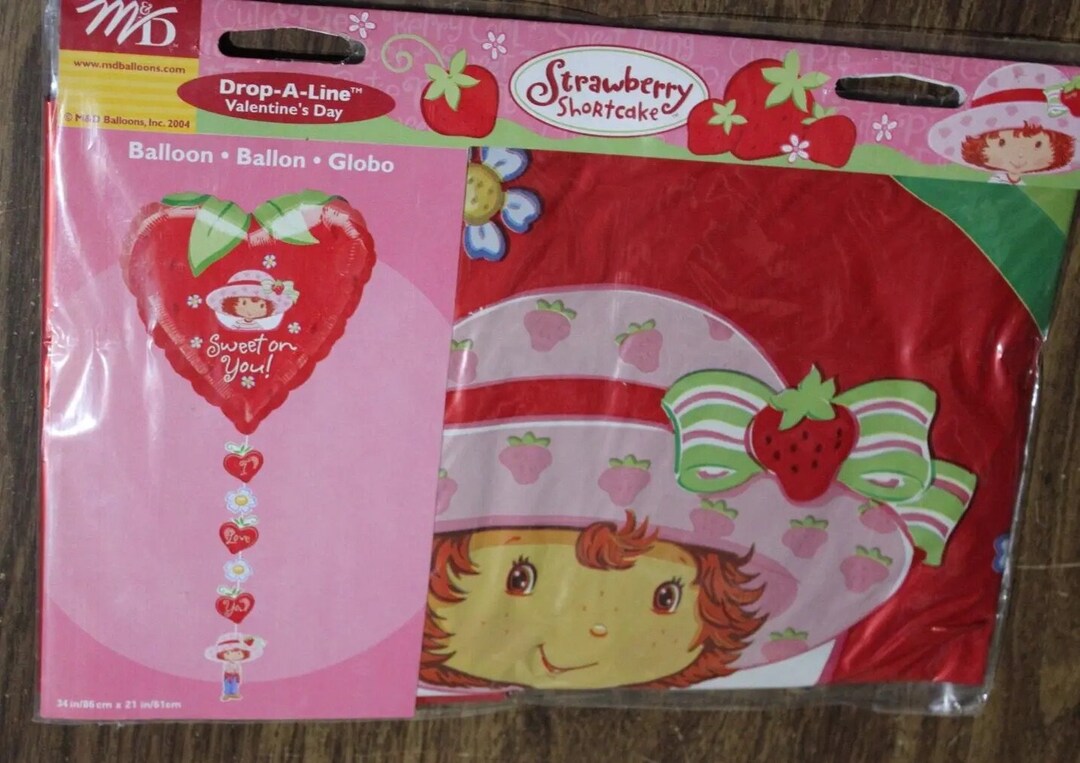 Vintage Drop a Line Love Strawberry Shortcake Balloon With Hanging Cut ...