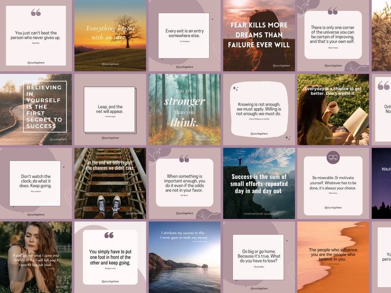 Editable Motivational Quotes Template 2 Sizes in 1 - Etsy