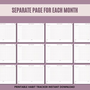 Buy Monthly Habit Tracker Printable, Digital Download, A4, A5, Us ...