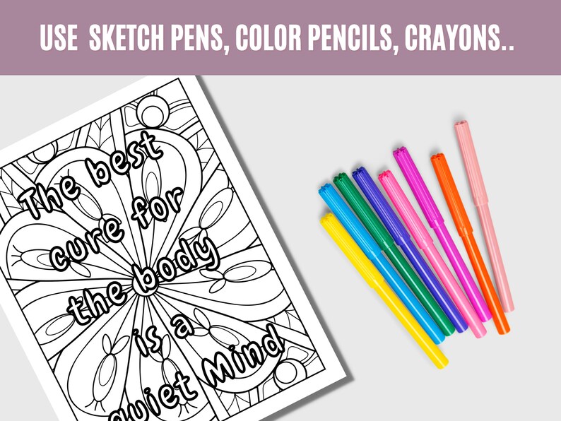 Adult Coloring Pages, Anxiety Relief Coloring, Digital Download ...