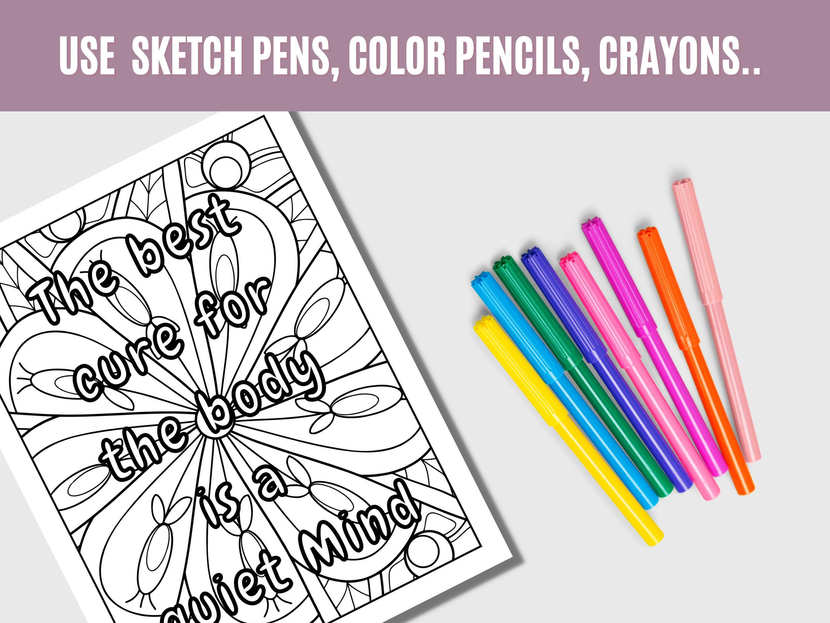 Adult Coloring Pages, Anxiety Relief Coloring, Digital Download ...