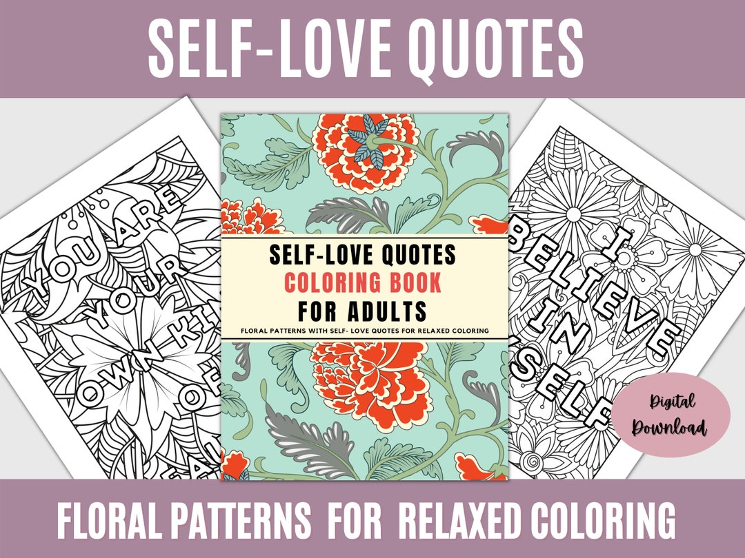 Self- Love Adult Coloring Pages, Self-care Coloring, Digital Download ...