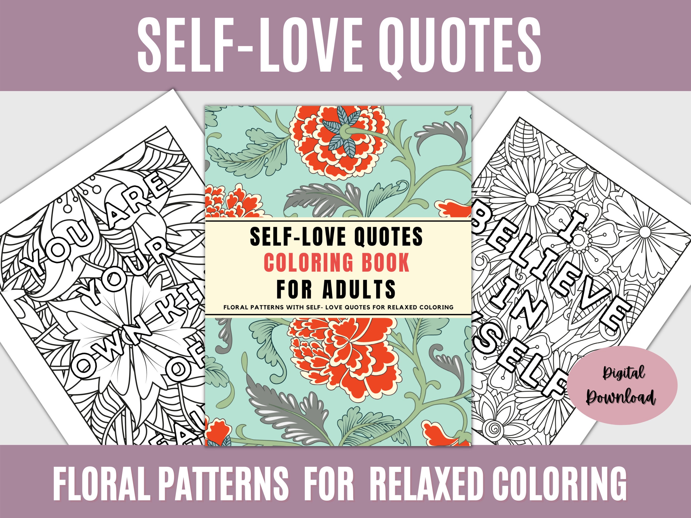 Self Love Adult Coloring Pages, Self-care Coloring, Digital Download ...