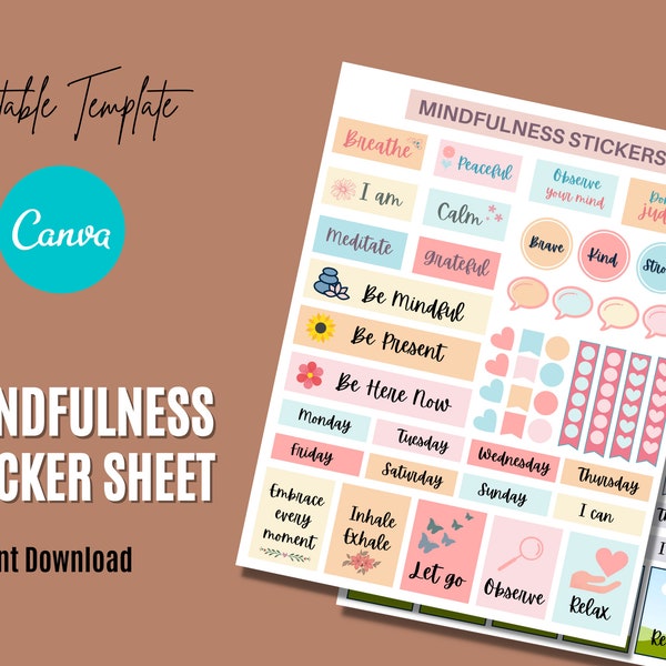 Canva Sticker Sheet Template - Etsy Israel