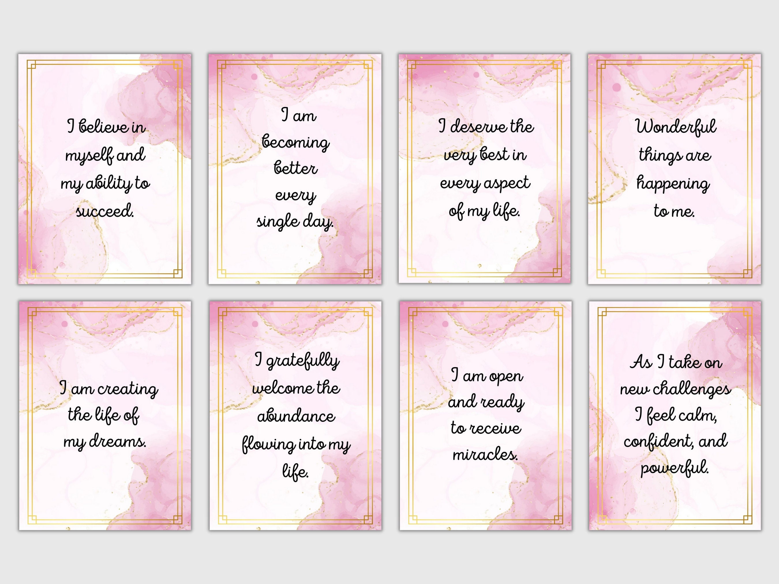 Affirmation Cards Deck Success Affirmations Rose Gold Vision Board