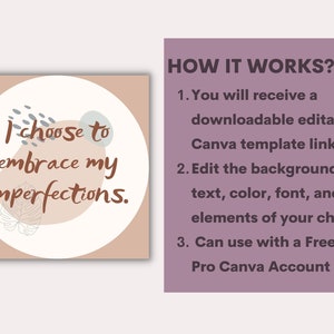 Body Positivity Printable Stickers, Editable Canva Template, Self- Love ...