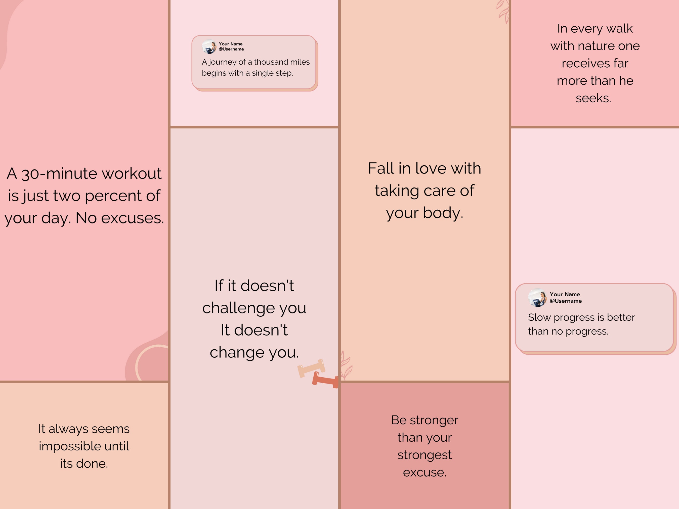 50 Editable Health Fitness Quotes Canva Templates, Weight Loss Exercise ...