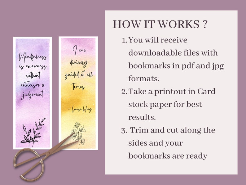 12 Printable Bookmarks Template, Mindfulness Quotes, Inspirational ...