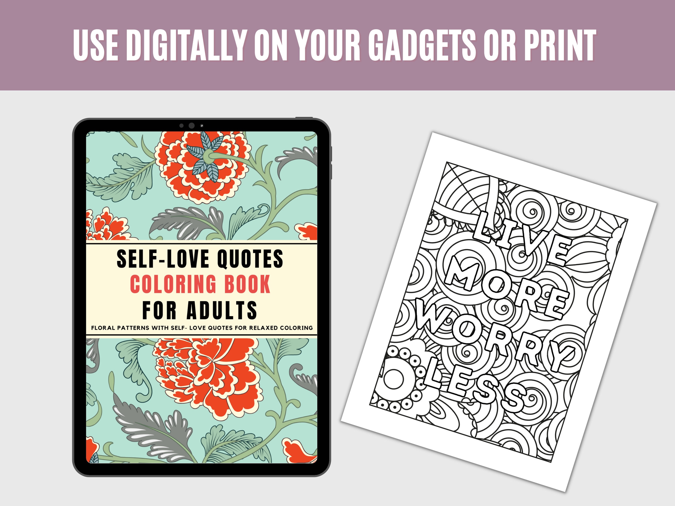 Self Love Adult Coloring Pages, Self-care Coloring, Digital Download ...