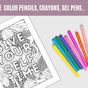 Self- Love Adult Coloring Pages, Self-care Coloring, Digital Download ...