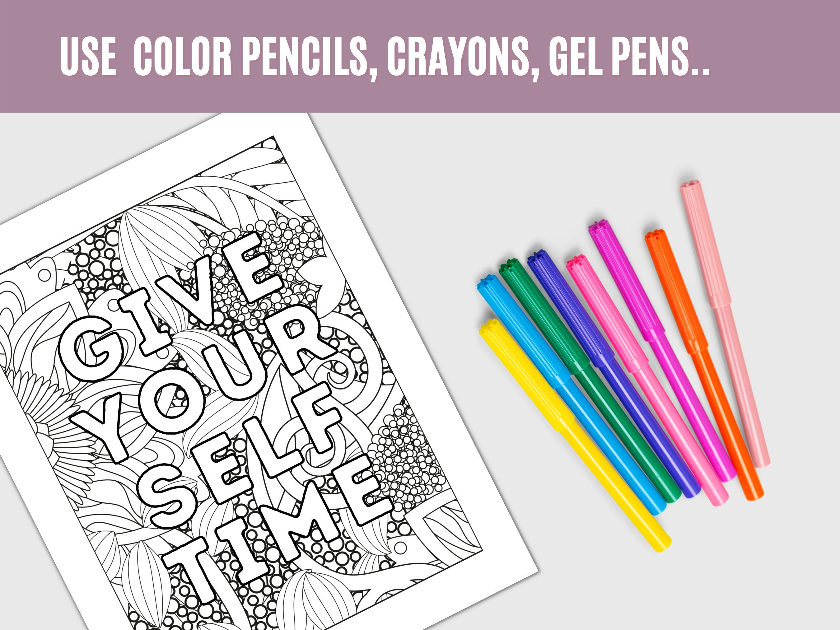 Self Love Adult Coloring Pages, Self-care Coloring, Digital Download ...