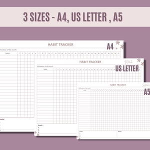 Buy Monthly Habit Tracker Printable, Digital Download, A4, A5, Us ...