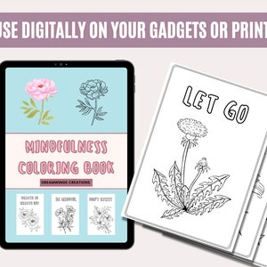 Printable Coloring Book, Mindfulness Quotes, 20 Pages Adult Coloring ...