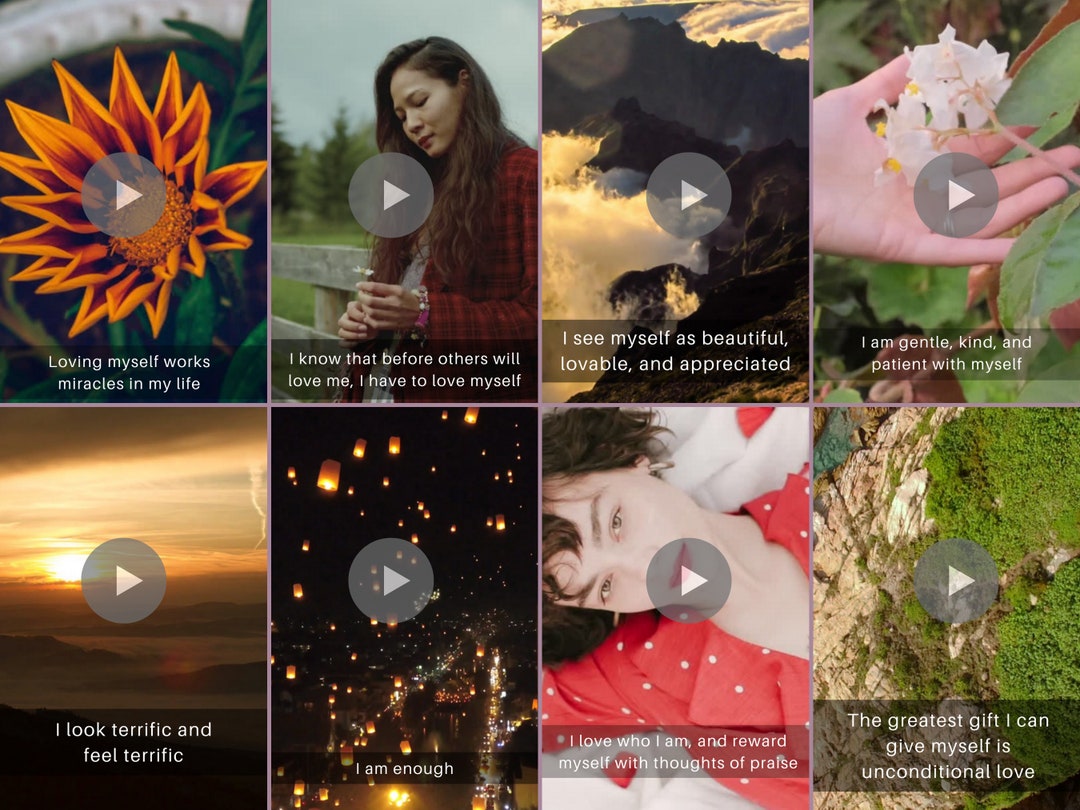 Editable Self Love Affirmations, Instagram Reels Template, 5 Sizes in 1 ...