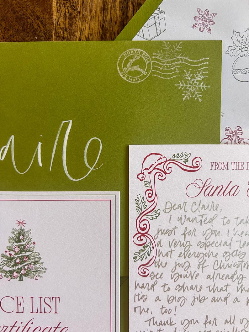 Personalized Handwritten Letter From Santa, Custom Calligraphy ...