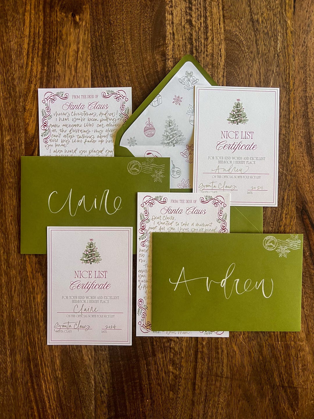 Personalized Handwritten Letter From Santa, Custom Calligraphy ...