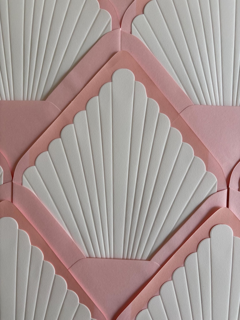 Seashell Scalloped Letterpress Envelope Liners, A7 Euro Flap Envelope ...