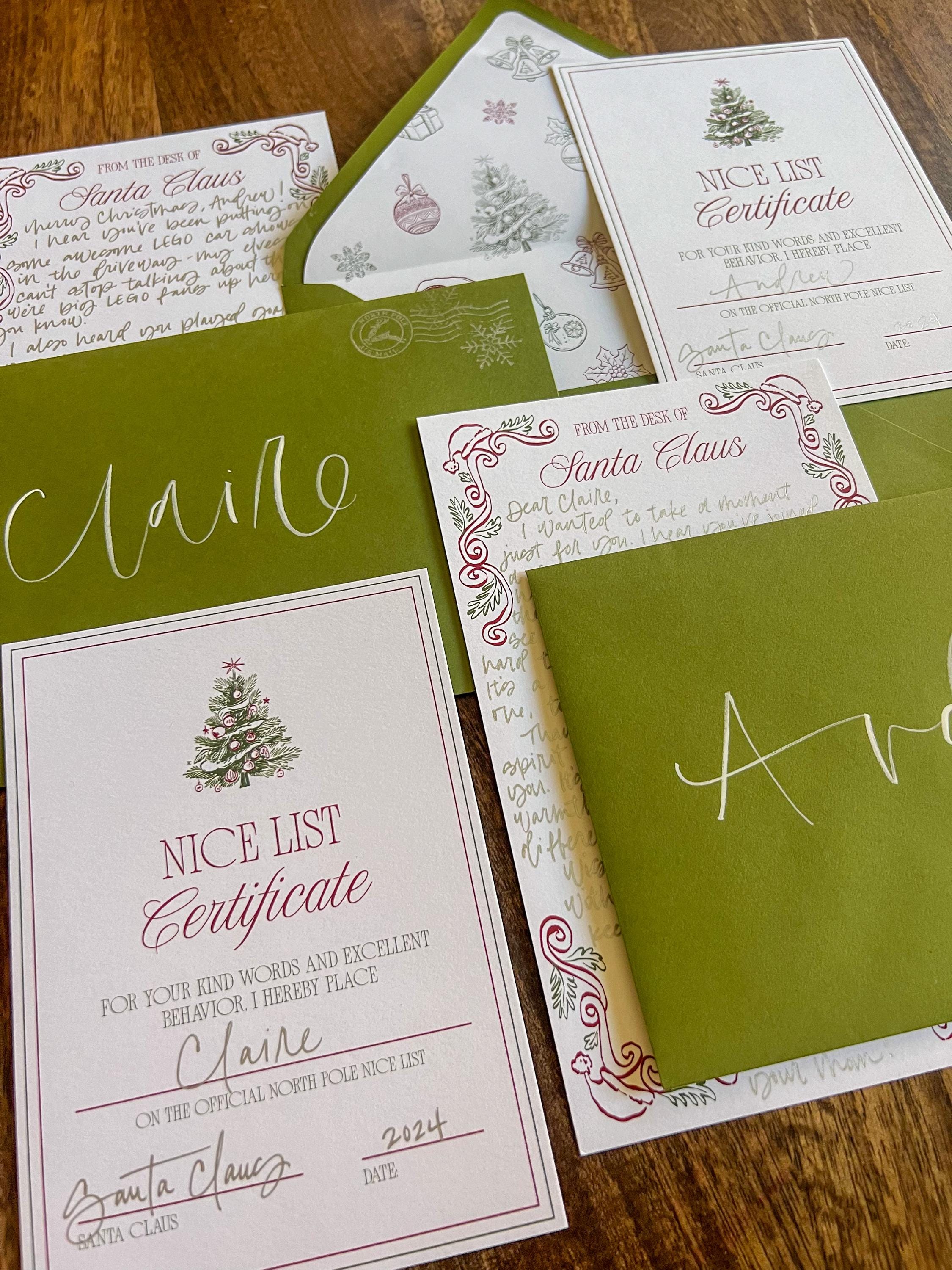 Personalized Handwritten Letter From Santa, Custom Calligraphy ...