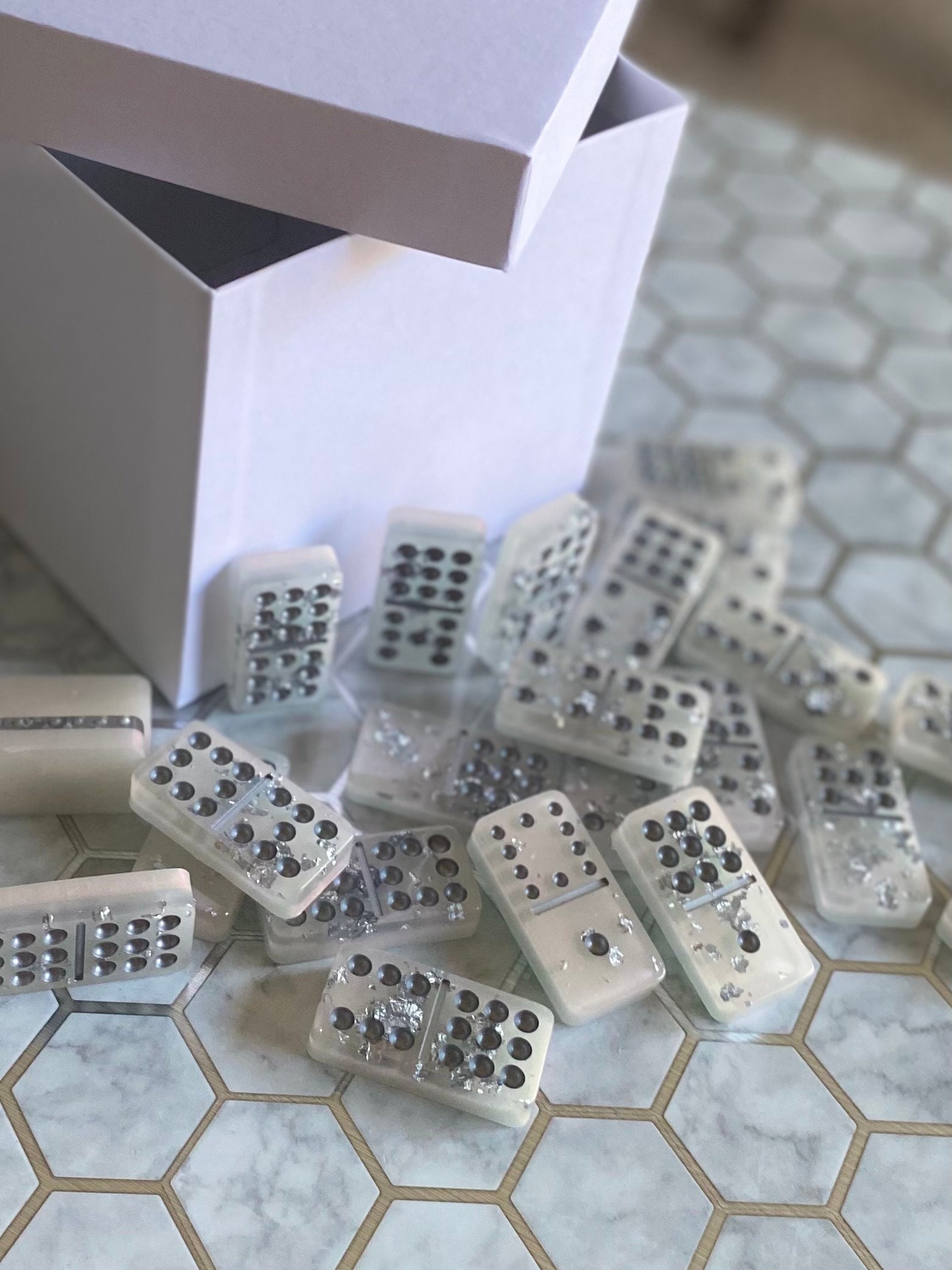 Custom Resin Domino Set | Handmade Family Game Night - Etsy