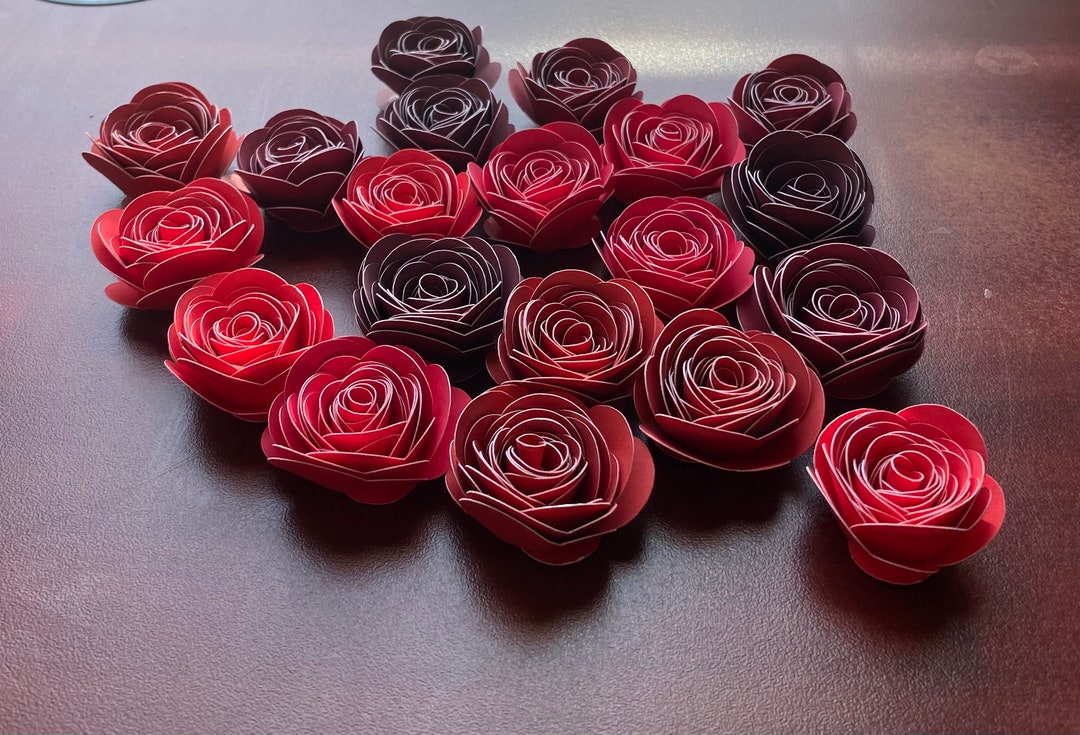 Red Promenade Rolled Paper Flowers | 20 Pre-cut Roses - Etsy