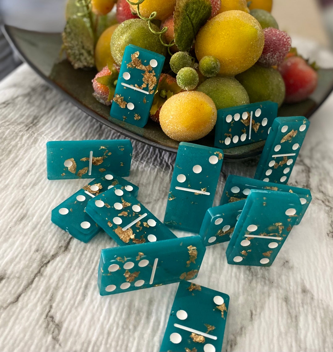 Custom Resin Domino Set | Handmade Family Game Night - Etsy