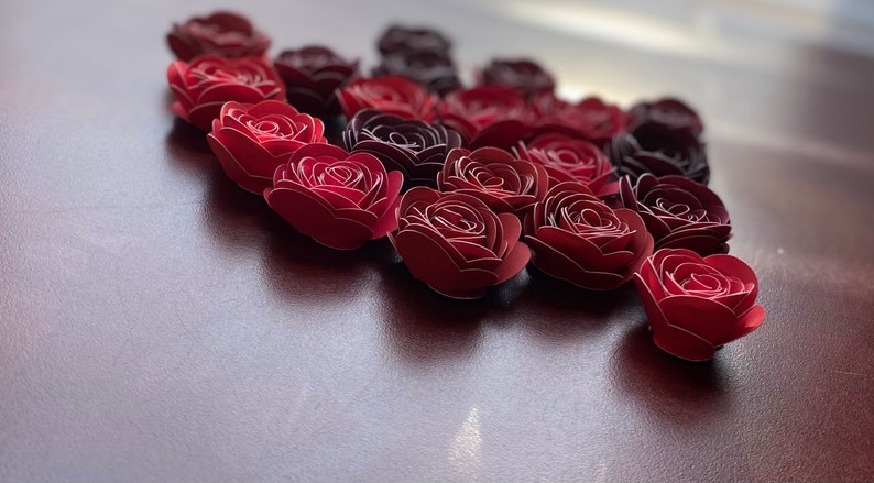 Red Promenade Rolled Paper Flowers | 20 Pre-cut Roses - Etsy