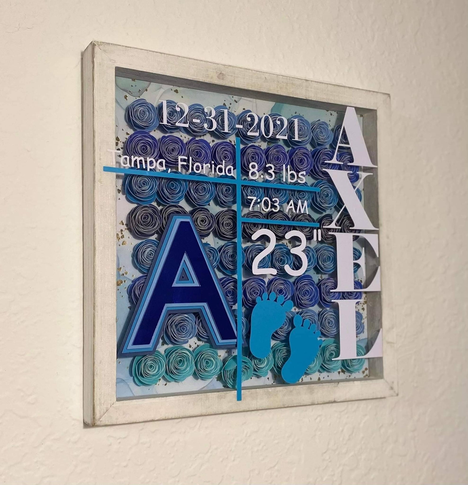 Birth Announcement Shadow Box Baby Boy Shadow Box - Etsy