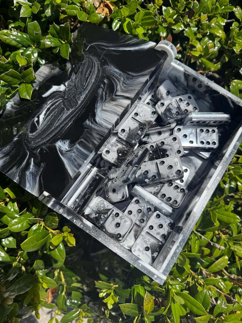 Custom Resin Domino Set | Handmade Family Game Night - Etsy