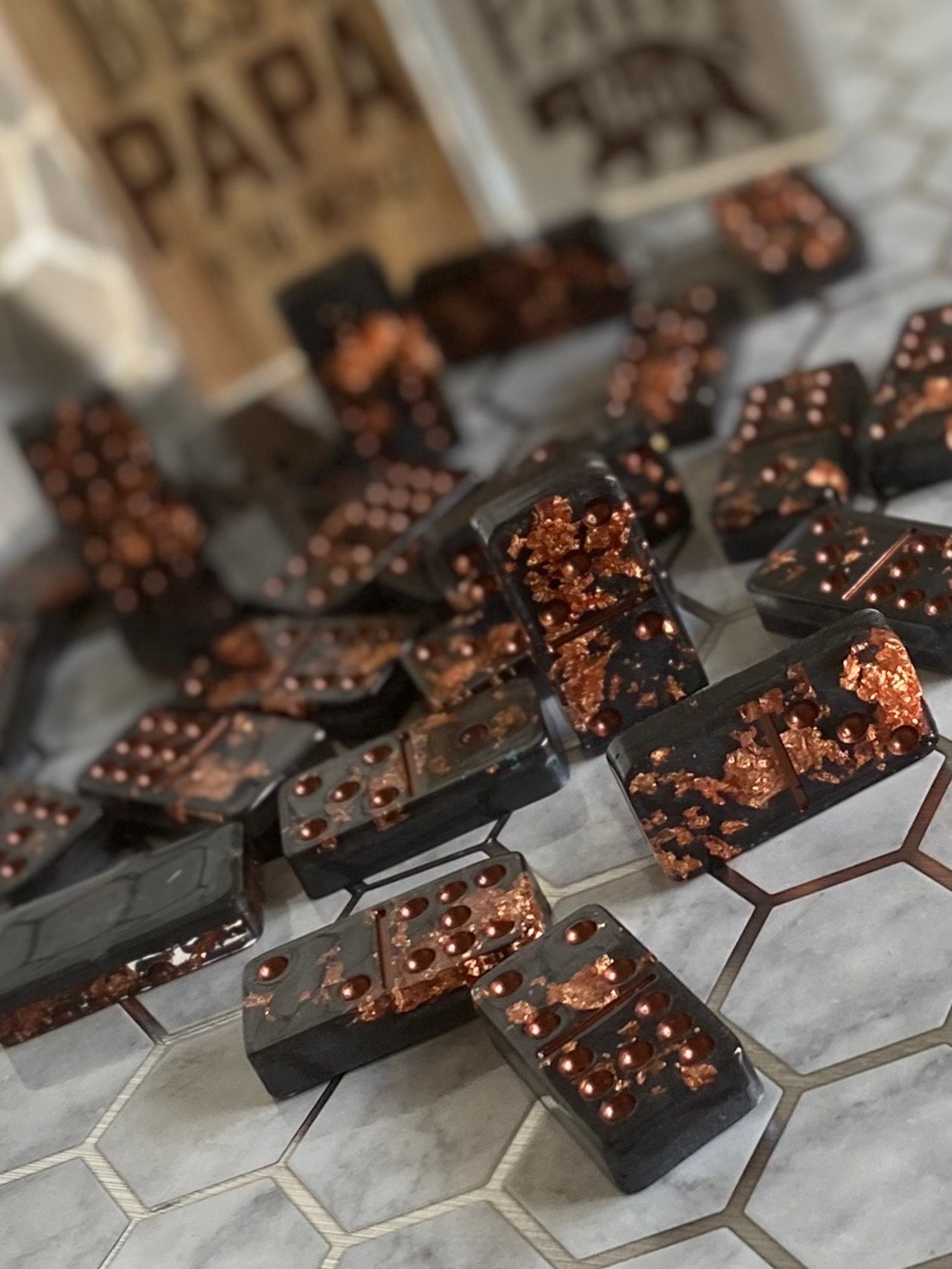 Custom Resin Domino Set | Family Game Night - Etsy