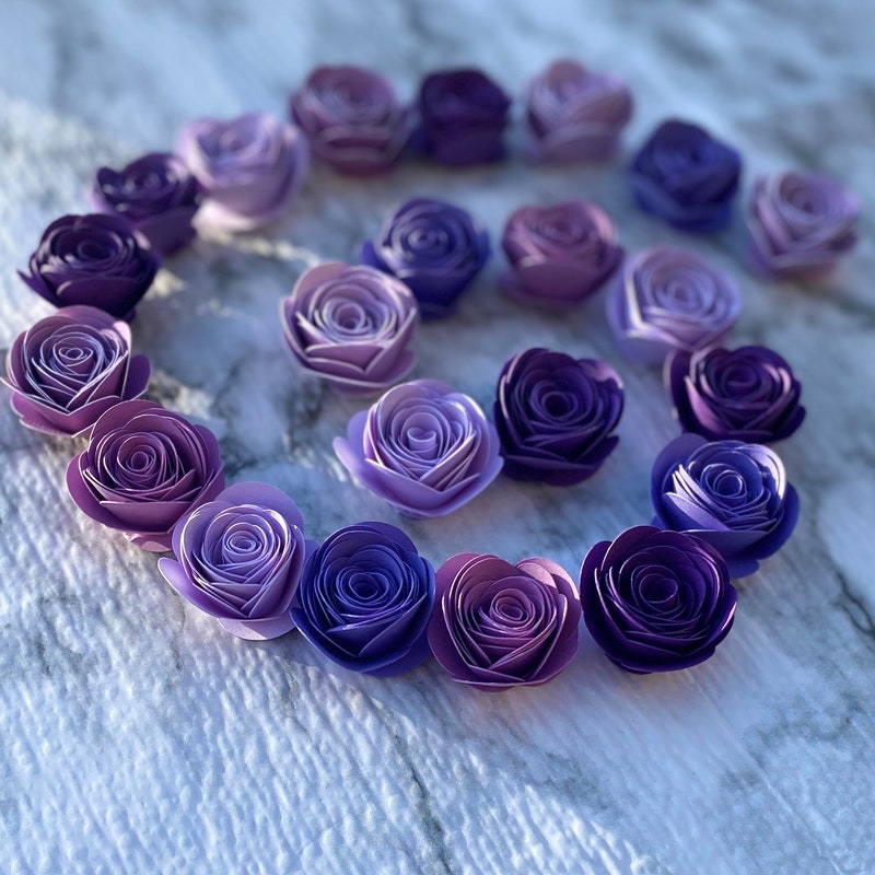 Purple Paper Flowers - Etsy