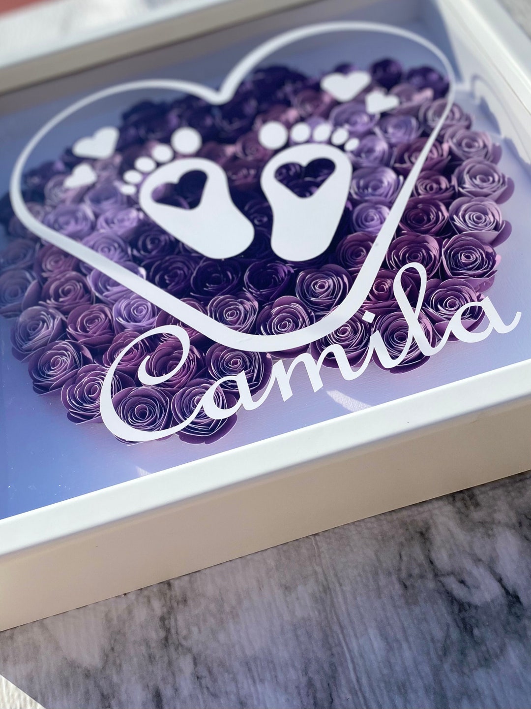 Baby Girl Shadow Box | Cute Light Box | Memory Box for a Baby Girl ...