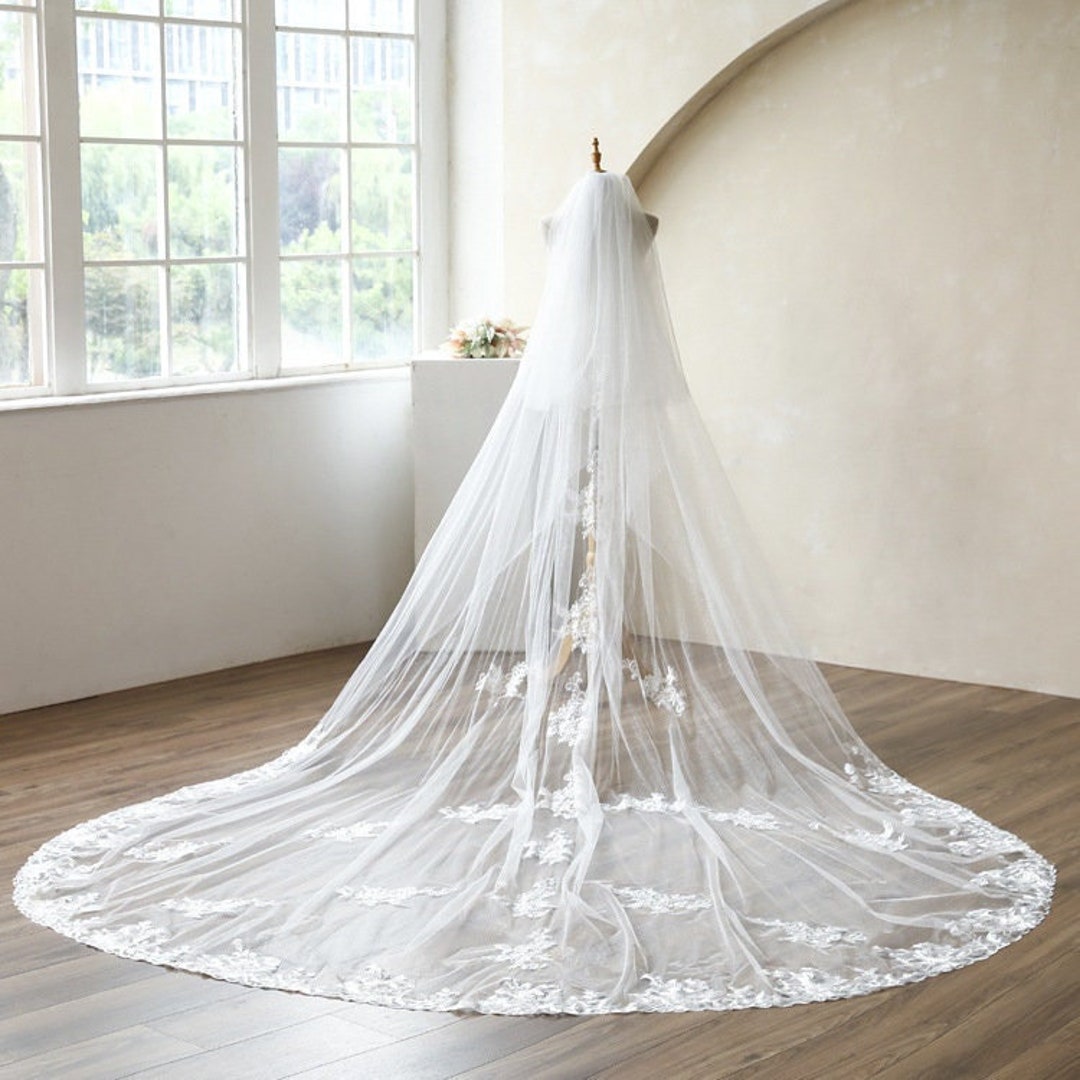 Handmade Bridal Veil Korean Lace Veil Extra Long Bridal Headdress Veil ...