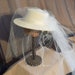 Handmade Bridal Formal Hat White Top Hat Mesh Veil Wedding Accessories ...