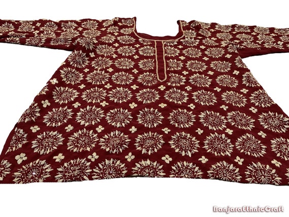 Vintage Kantha Hand EmbroideryWork Dress, Handmade Ka… - Gem