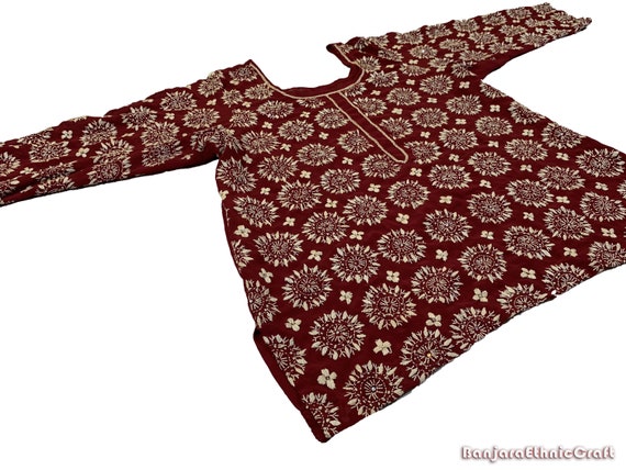 Vintage Kantha Hand EmbroideryWork Dress, Handmade Ka… - Gem