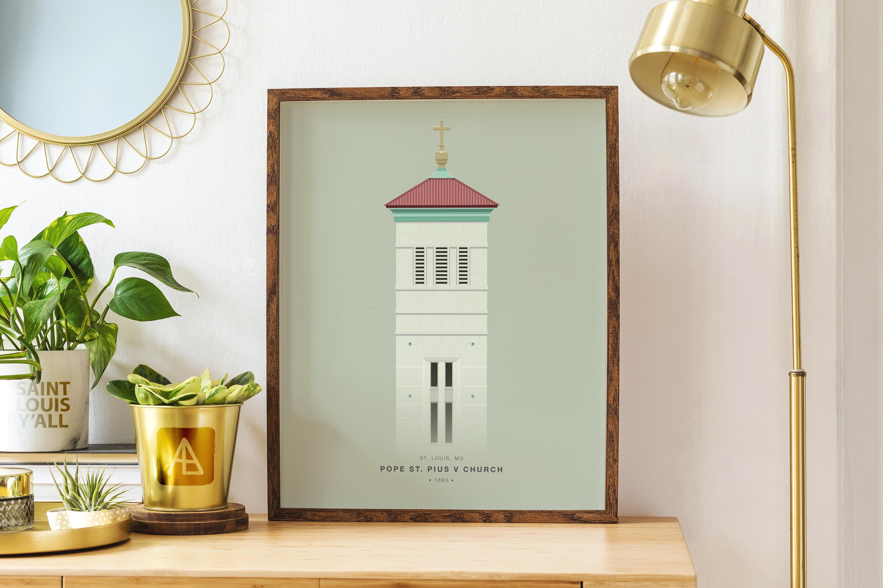 Pope St. Pius V Church Steeple - South Grand - St Louis Print, St Louis ...
