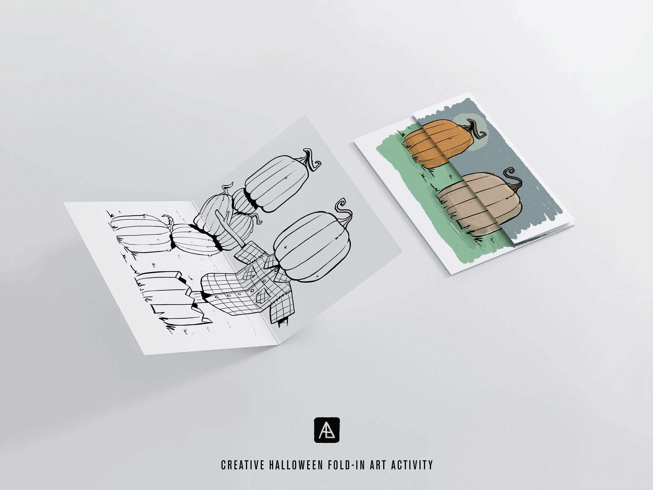 INSTANT DOWNLOAD : Pumpkin Surprise - Stacked 01 / Interactive Fold-in ...