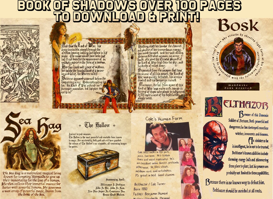 Charmed Book of Shadows Replica instant Printable Download - Etsy