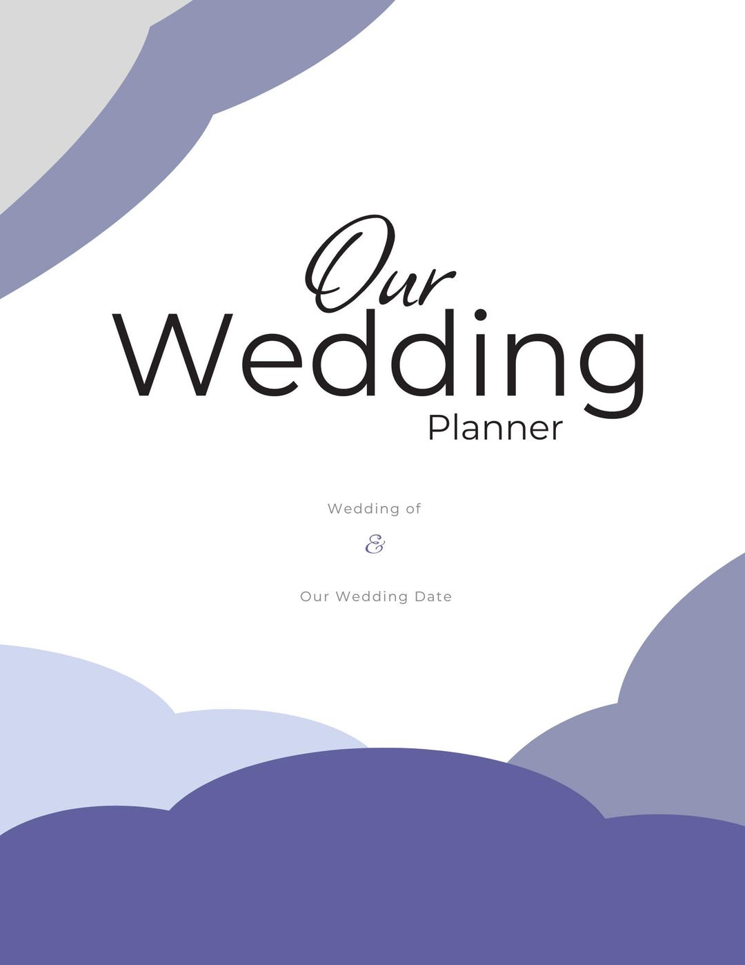 Blue Wedding Planner - Printable Pages - Inspiration, Budget ...