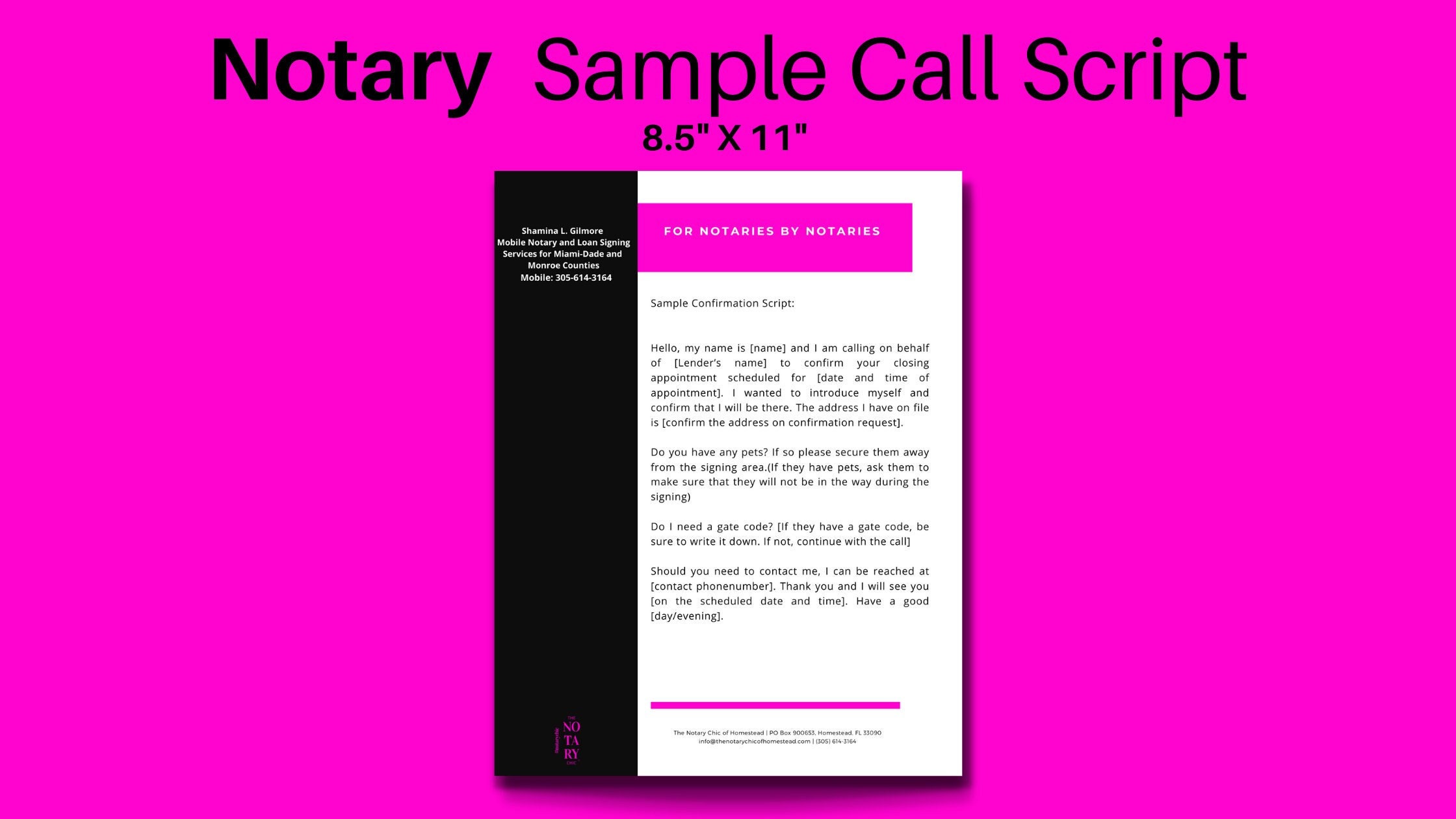 Notary Signing Agent Call Script - Etsy