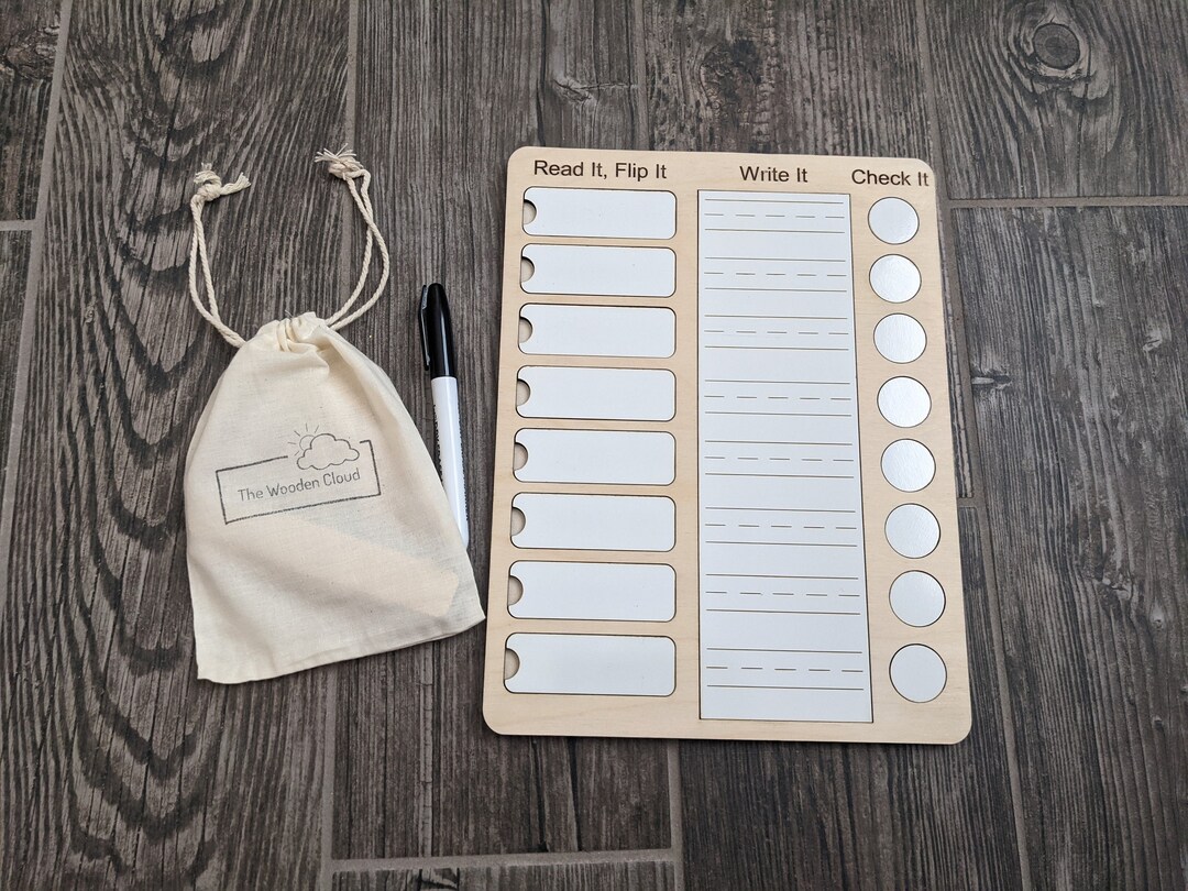 Kids Spelling Word Practice Dry Erase Whiteboard - Etsy